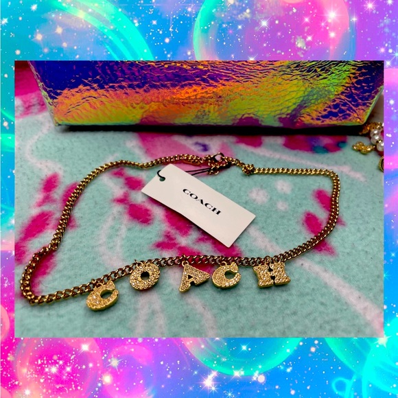Coach | Jewelry | Coach Signature Gold Logo New 6inch Necklace | Poshmark